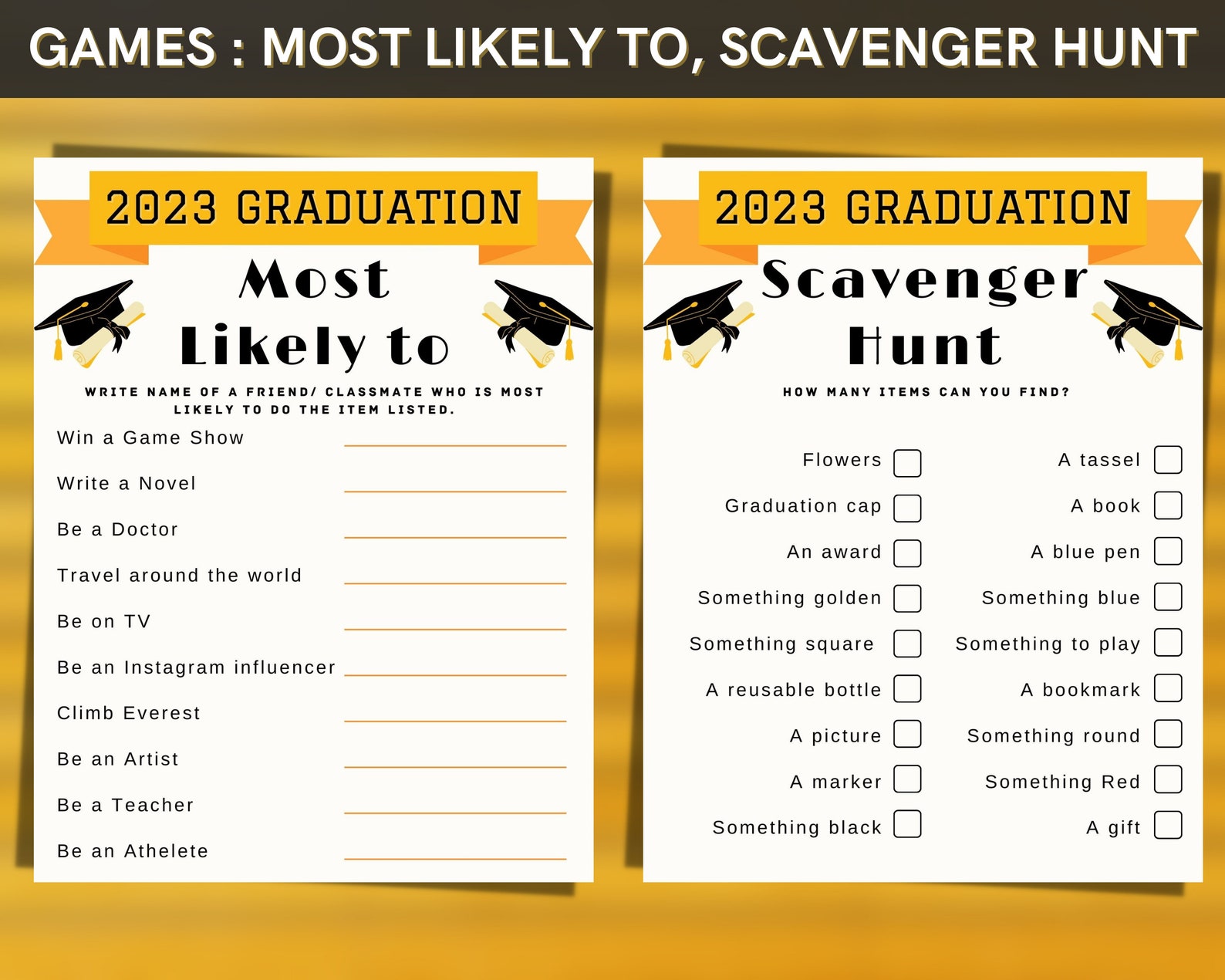 Graduation Games Printable for Fun Party Activity to Celebrate - Etsy
