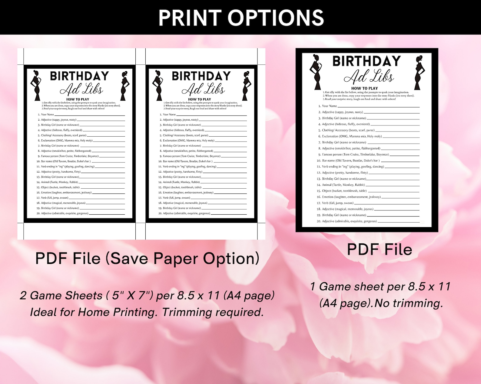 Adult Birthday Ad Libs Game Printable for Funny Story for - Etsy