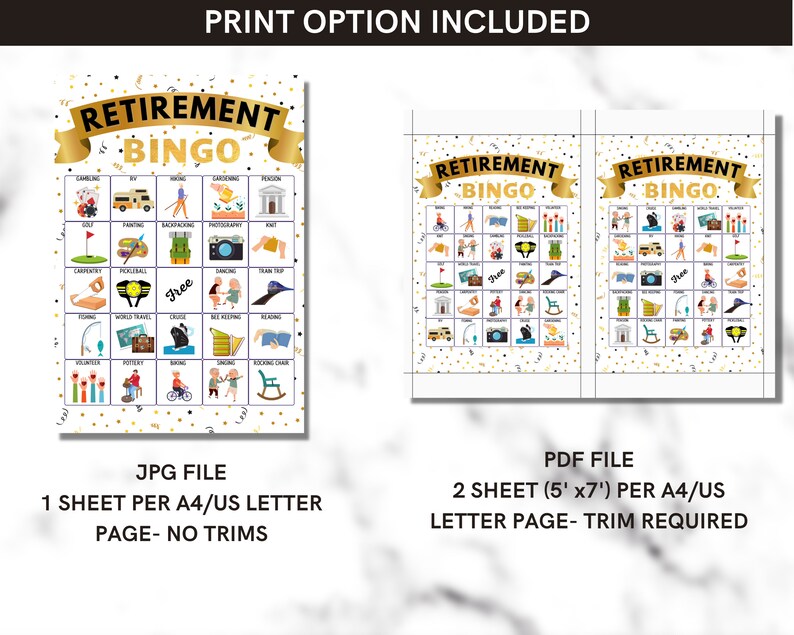 Retirement Bingo Game for an Office Teacher Nurse Retirement - Etsy