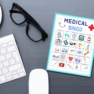 Medical Bingo Game: 30 Printable Cards for Doctor/nurse Party (instant ...