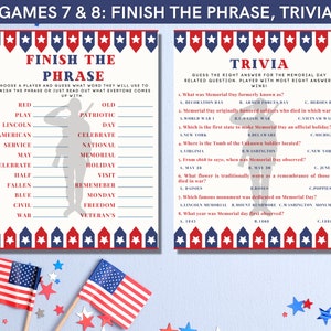 Memorial/ Veterans Day Party Games Bundle for Kids and Adults | Etsy