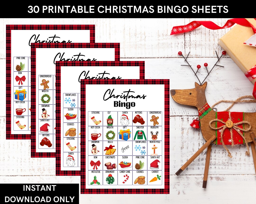 Kids Christmas Bingo Game for Fun Holiday Activity With Family and ...