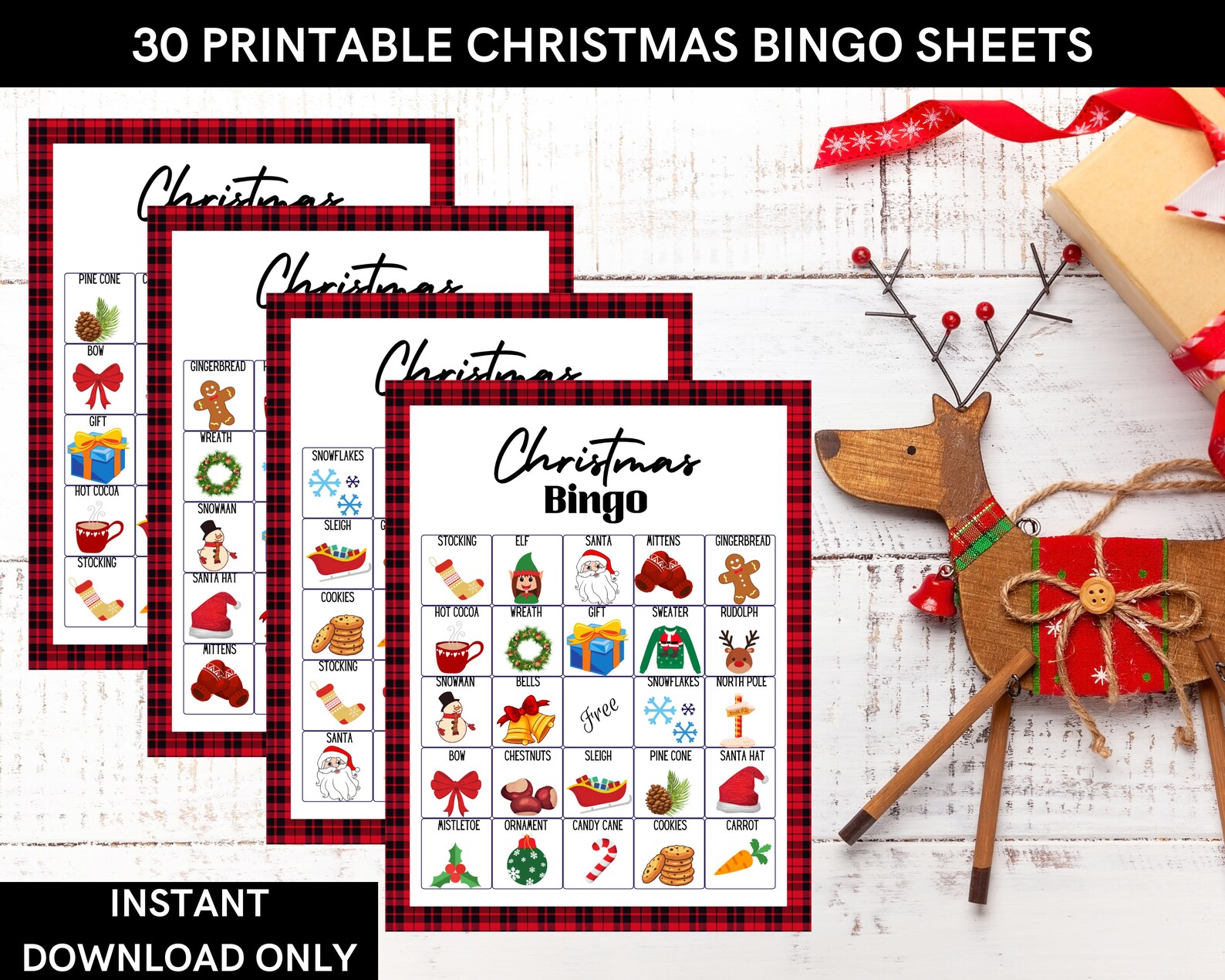 Kids Christmas Bingo Game for Fun Holiday Activity With Family - Etsy