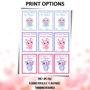 Cute Monster Valentine's Day Cards for Kids- Use for Classroom or ...