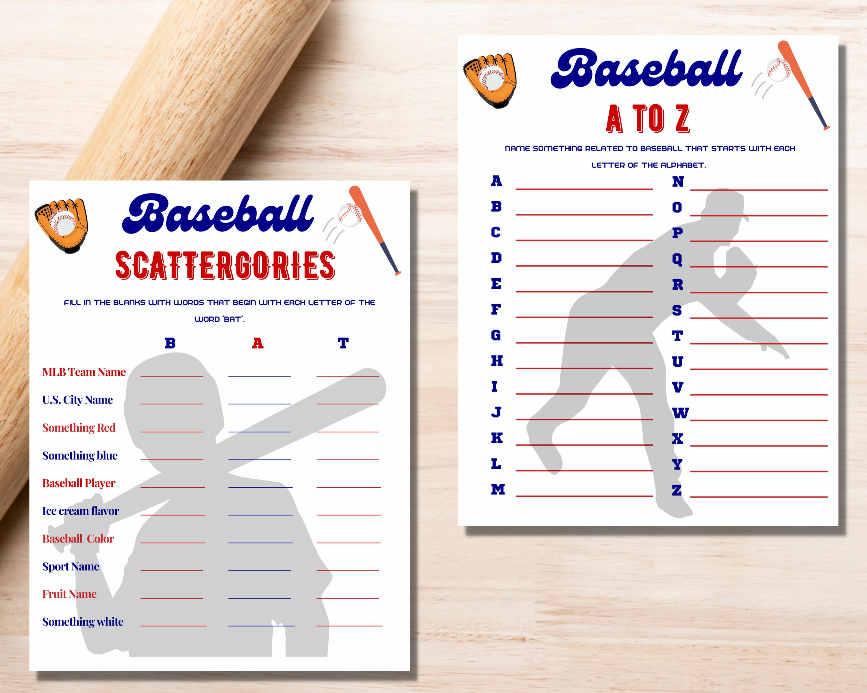 Baseball Party Games Bundle: Fun Team Activity (instant Download) - Etsy