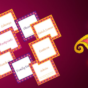 Diwali Charade Pictionary Game: 70 Cards, Indian Holiday (instant ...