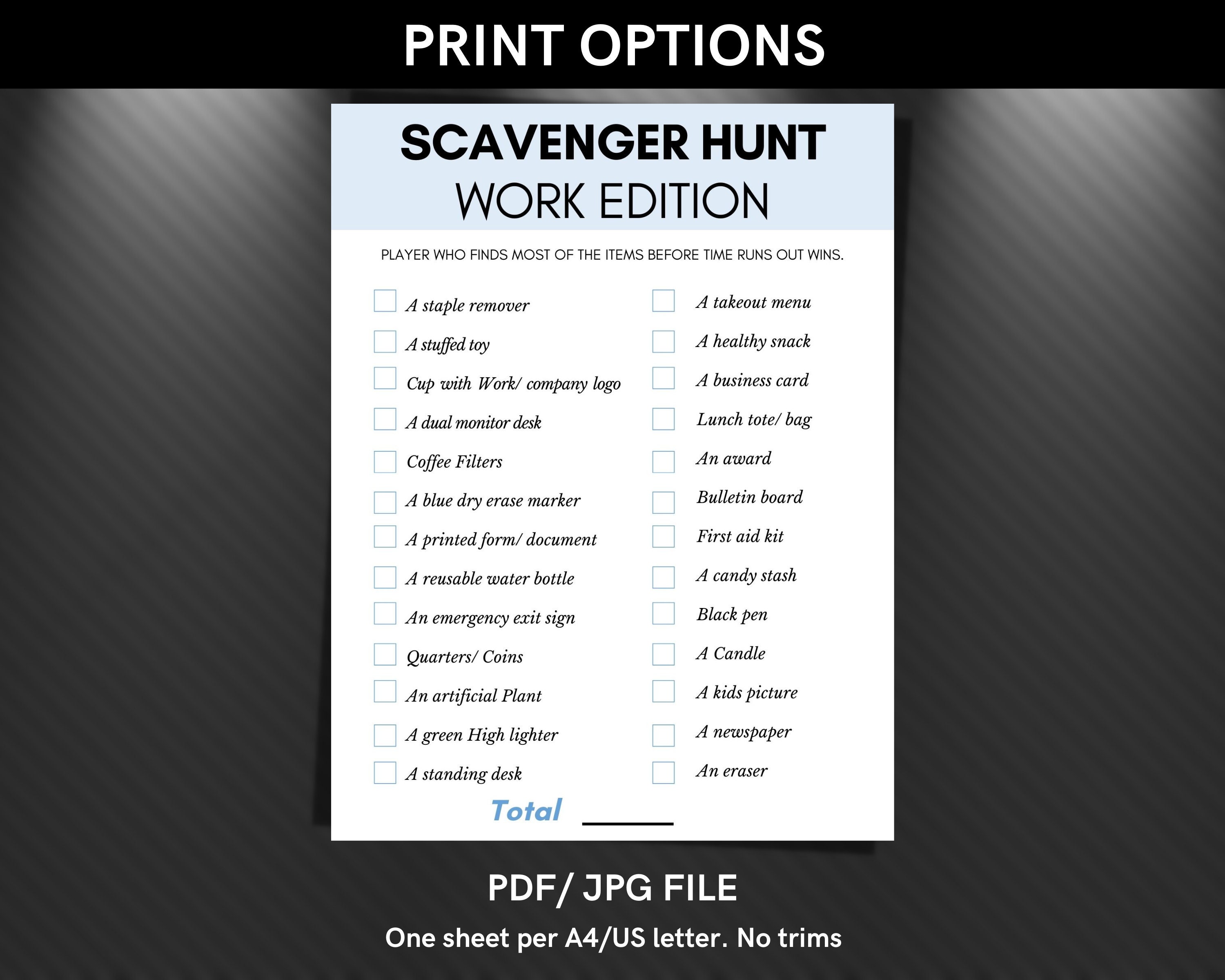 Scavenger Hunt Game for Office/ Work Fun Team Building Ice - Etsy