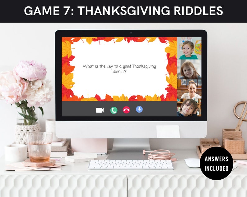 Family Thanksgiving Virtual Games Bundle for online party on | Etsy
