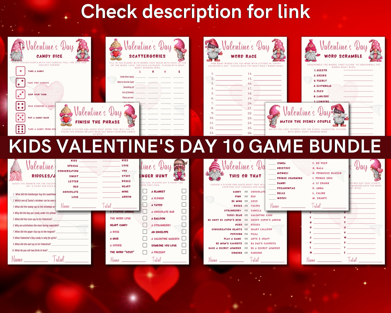 Valentine Kid's Scavenger Hunt Game for a Fun Activity at - Etsy