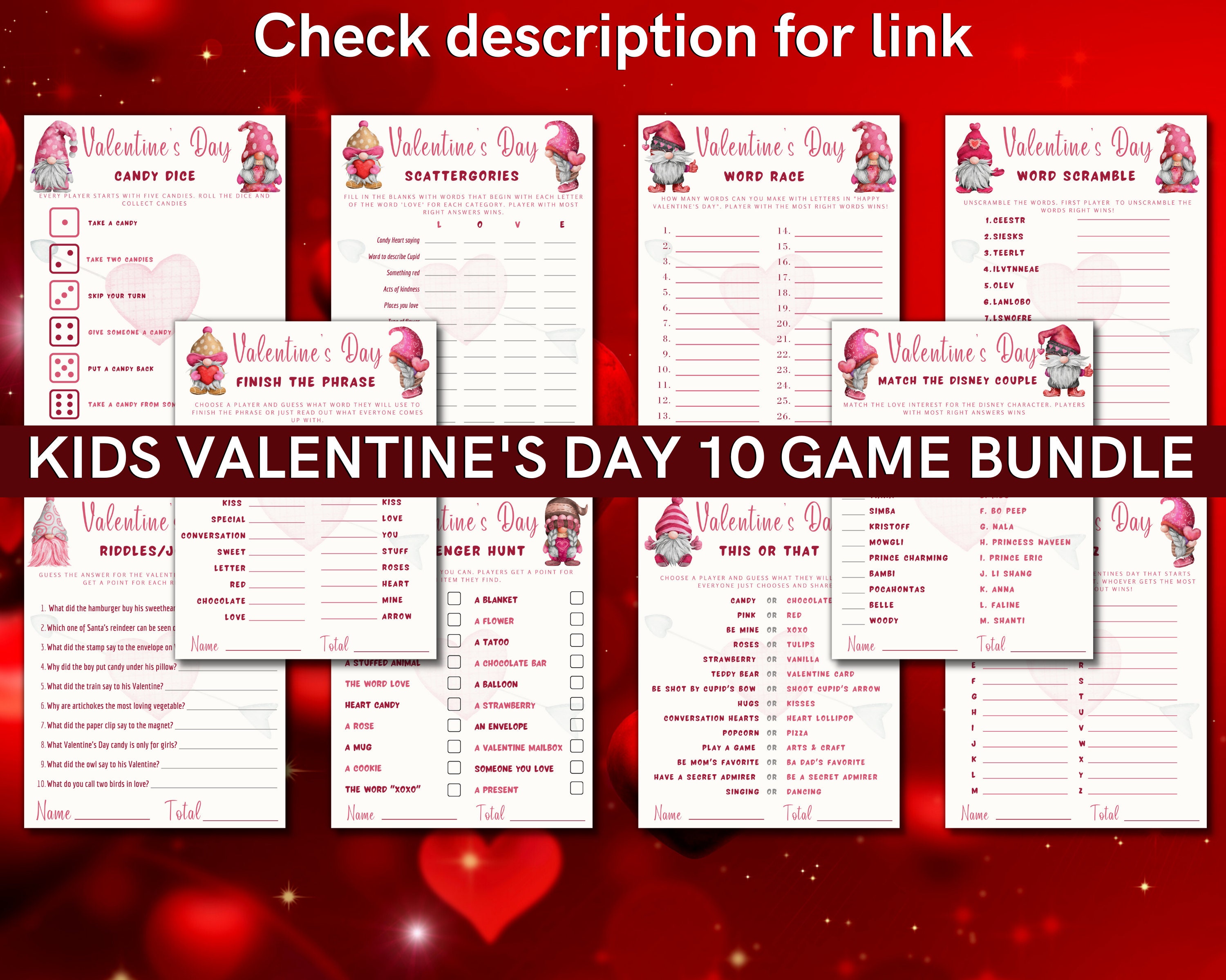 Valentine Kid's Scavenger Hunt Game for a Fun Activity at - Etsy