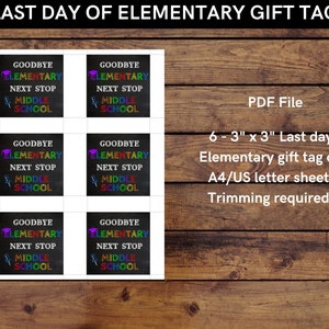 Elementary Graduation Gift Tag - Next Stop Middle School -use as Gift ...