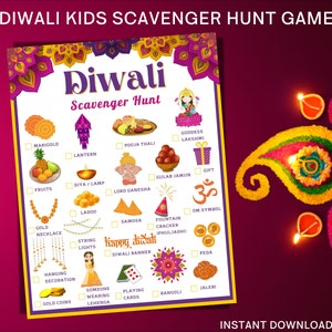 Diwali Kids Scavenger Hunt Game for a Fun Desi Indian Holiday Activity ...
