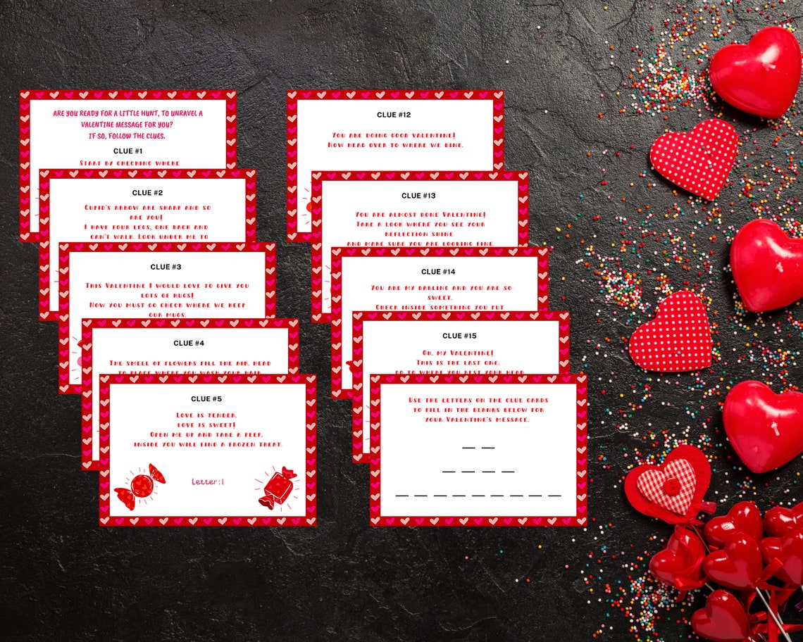 Valentine Kid's Scavenger Hunt Game for a Fun Activity at - Etsy