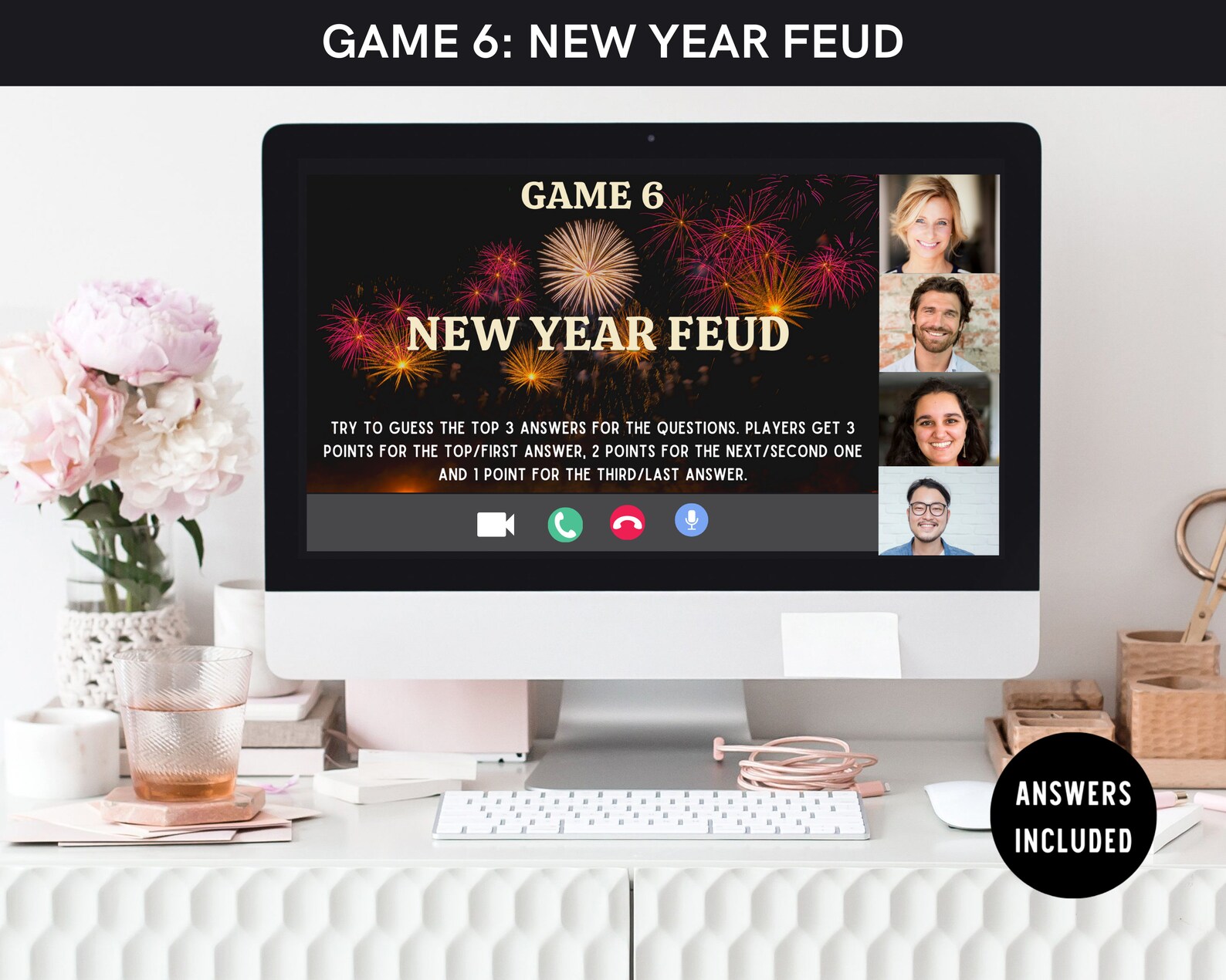 Virtual New Year Games Bundle for an Online Party With Family | Etsy