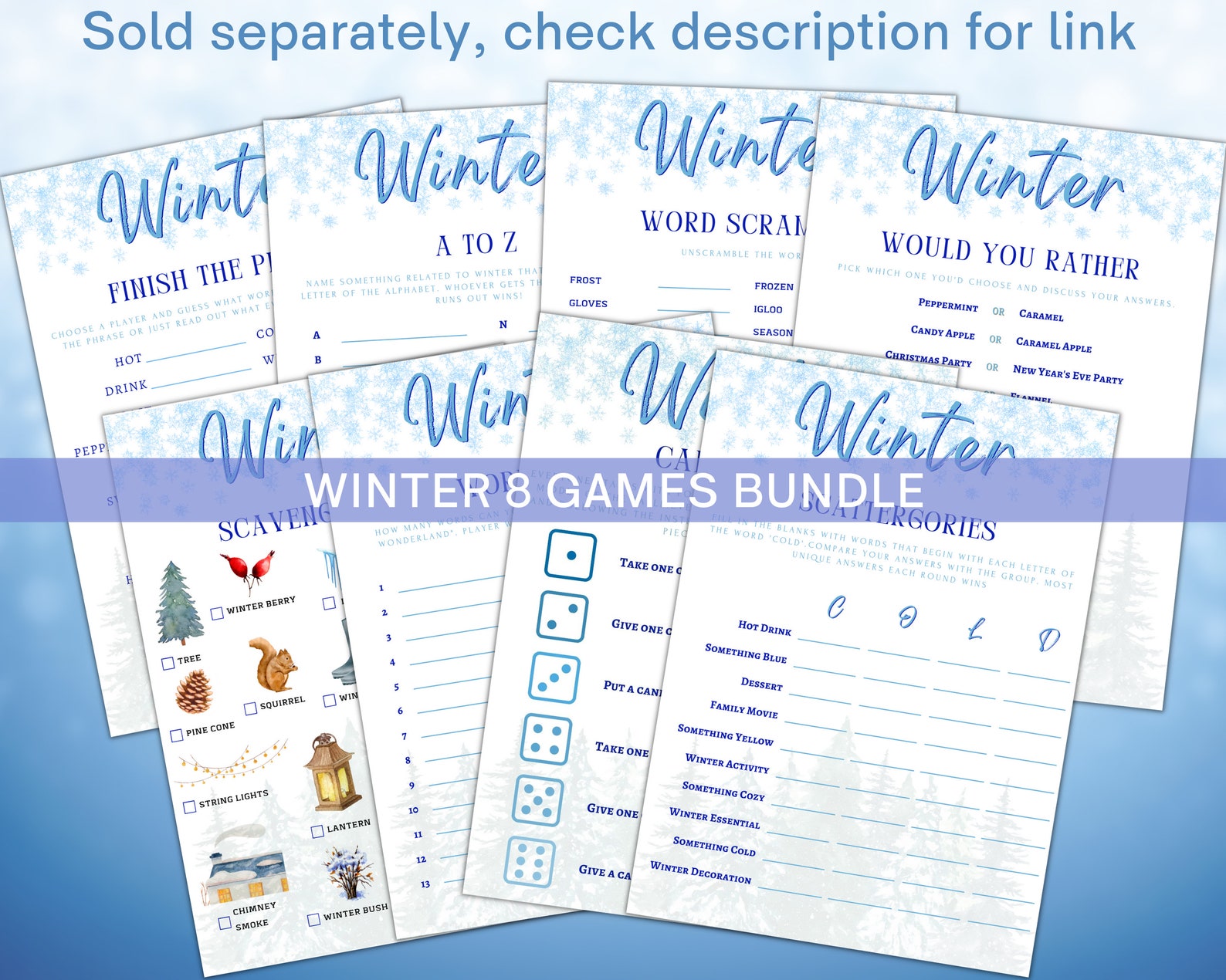 Fun Winter Finish the Phrase Game for Kid/ Family Activity - Etsy