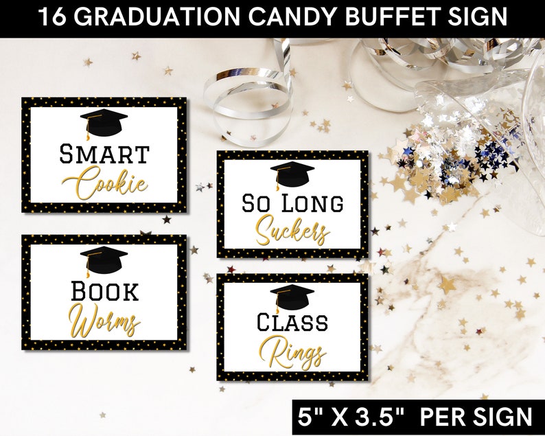 Graduation Candy Buffet Signs Printable Grad Party Decoration | Etsy UK