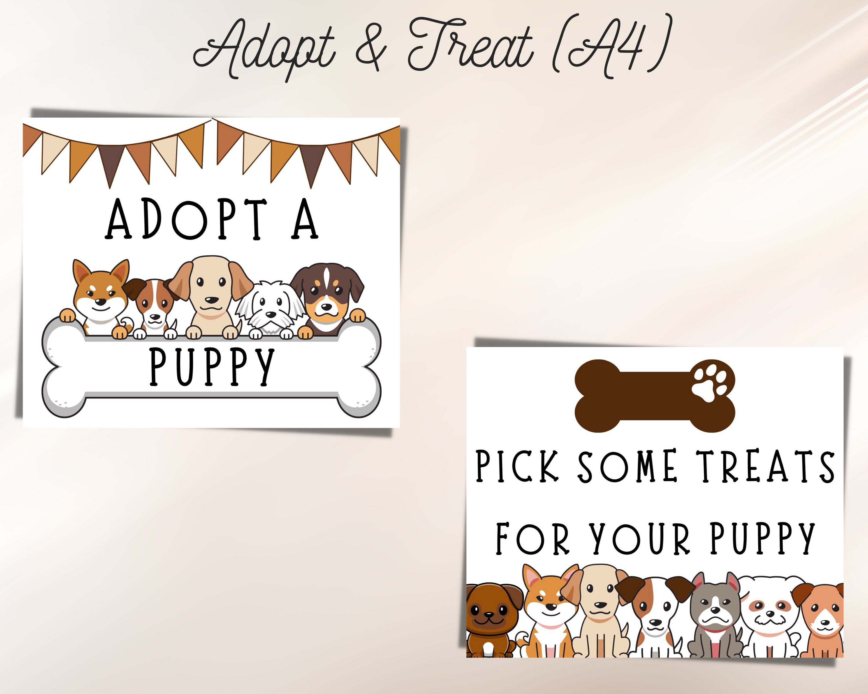 Puppy Adoption Party Signs: Pet Birthday Printables (instant Download ...