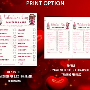 Kids Valentine's Day Scavenger Hunt Game for Home/ Classroom Party Fun ...