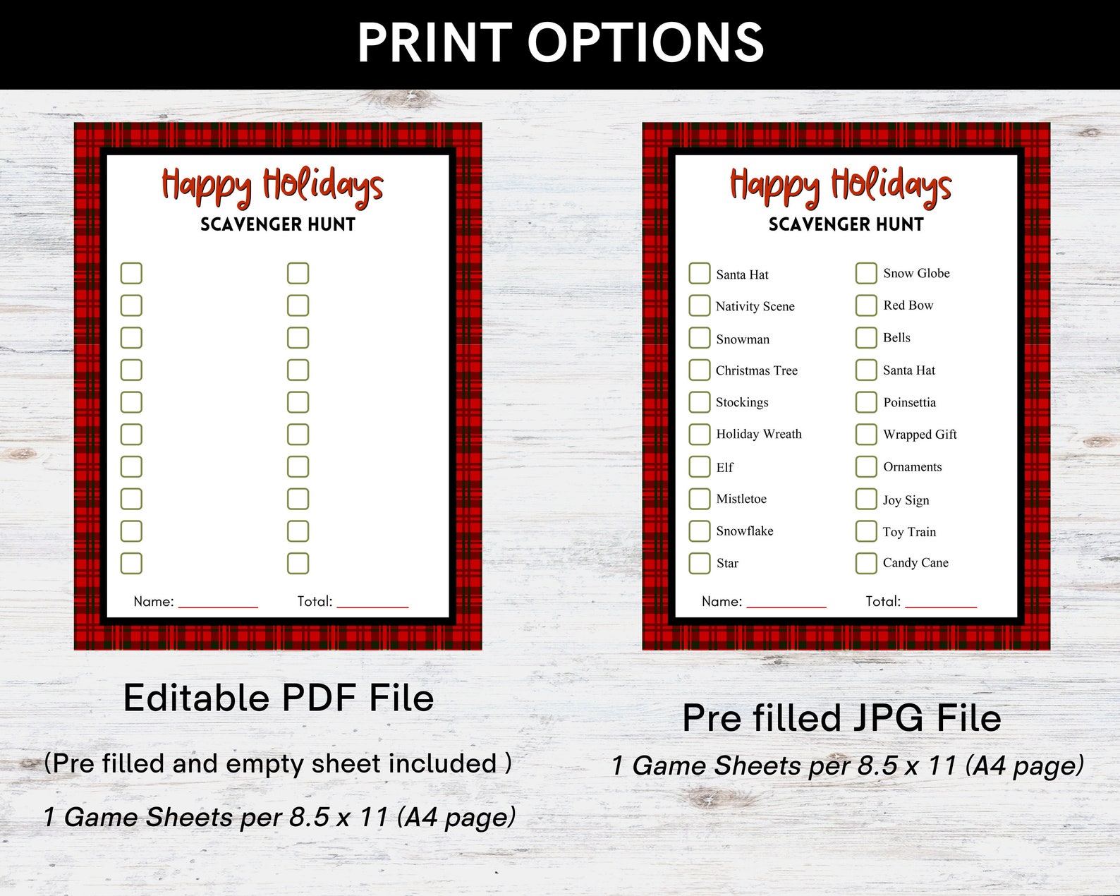 Editable Holiday Scavenger Hunt Game for Fun Christmas / - Etsy