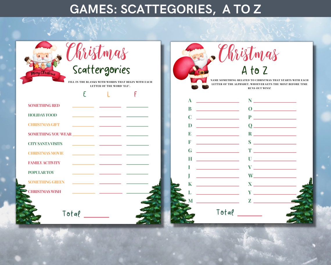 Kids Christmas Party Games Bundle for Holiday Fun Use as | Etsy