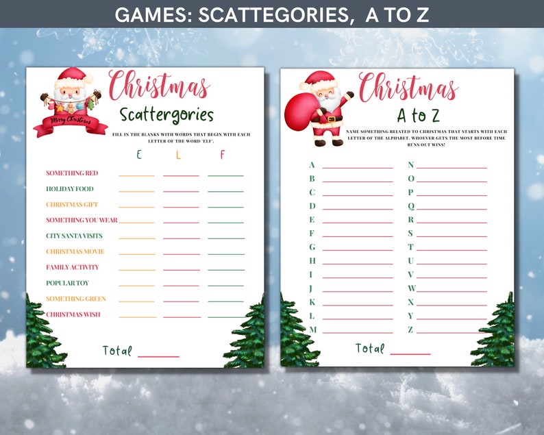 Kids Christmas Party Games Bundle for Holiday Fun Use as | Etsy