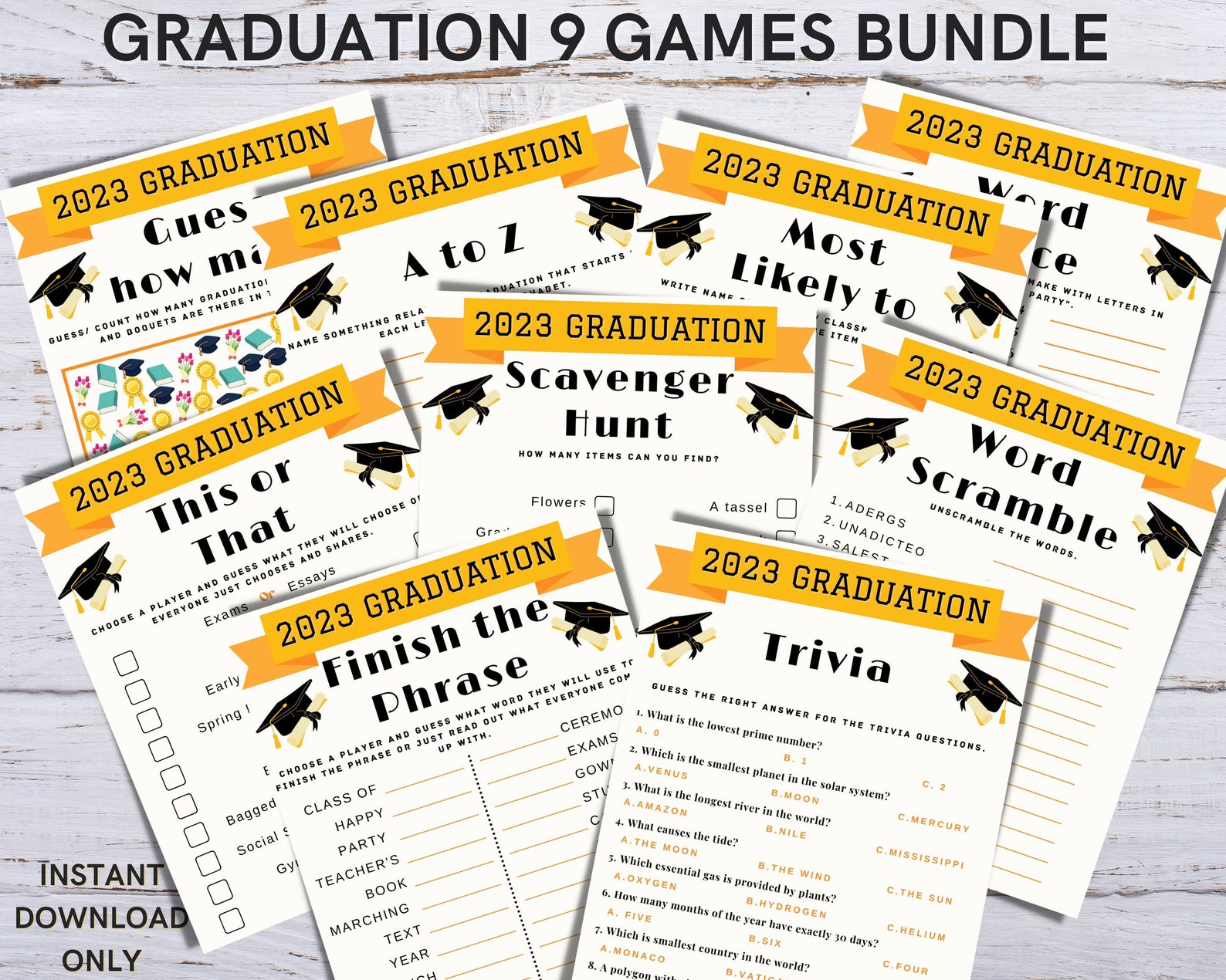 Graduation Games Printable for Fun Party Activity to Celebrate - Etsy