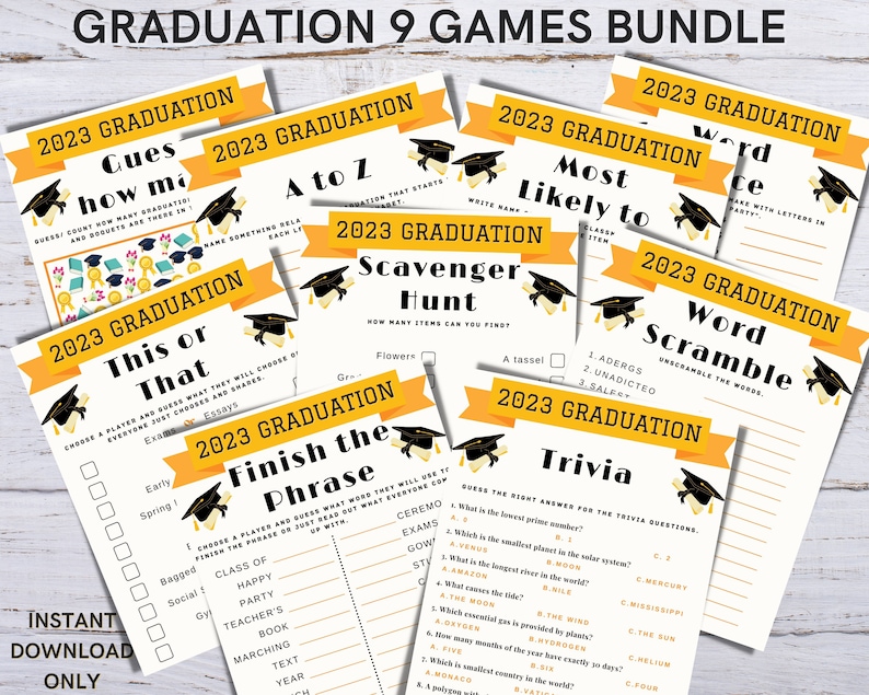 Graduation Games Printable for Fun Party Activity to Celebrate - Etsy