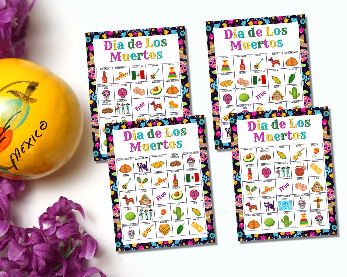 Day of the Dead/ Dia De Los Muertos Bingo Cards for a Fun - Etsy