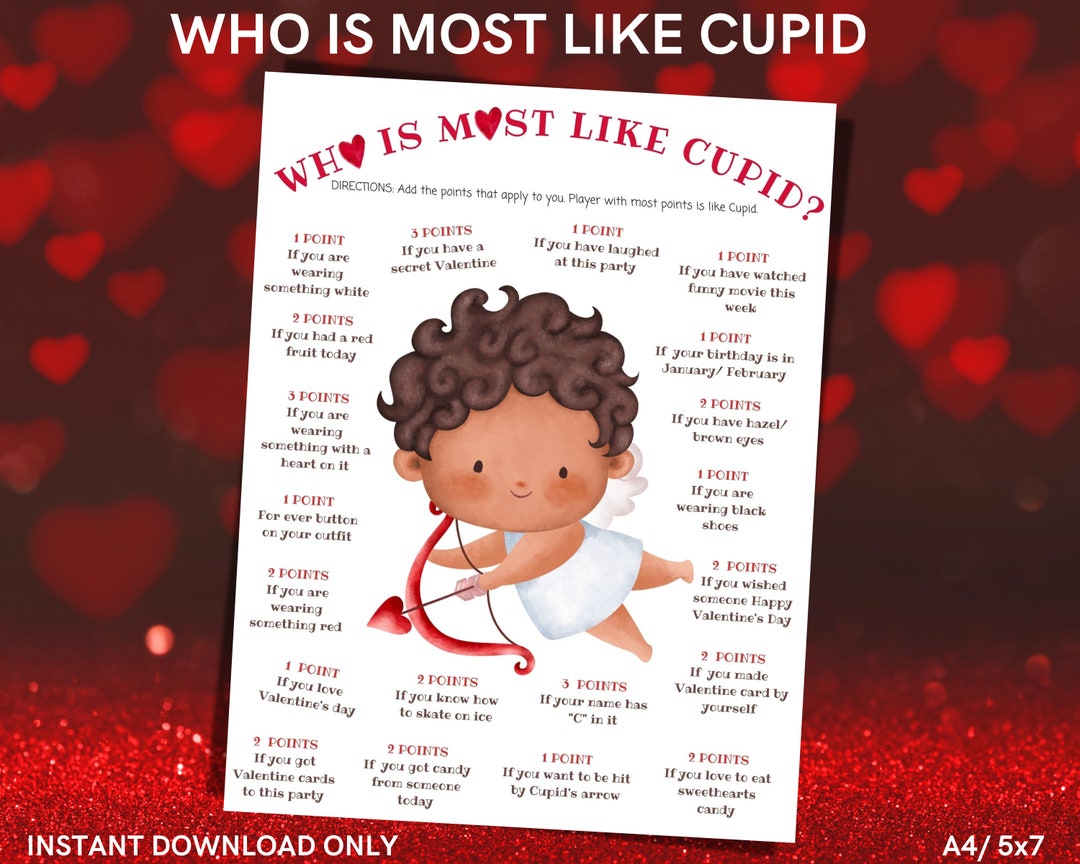 Who is Most Like Cupid Valentine Game for Kids, Teens & Adults ...