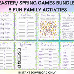 Easter/ Spring Games Printable Bundle for Fun Activity With Family ...