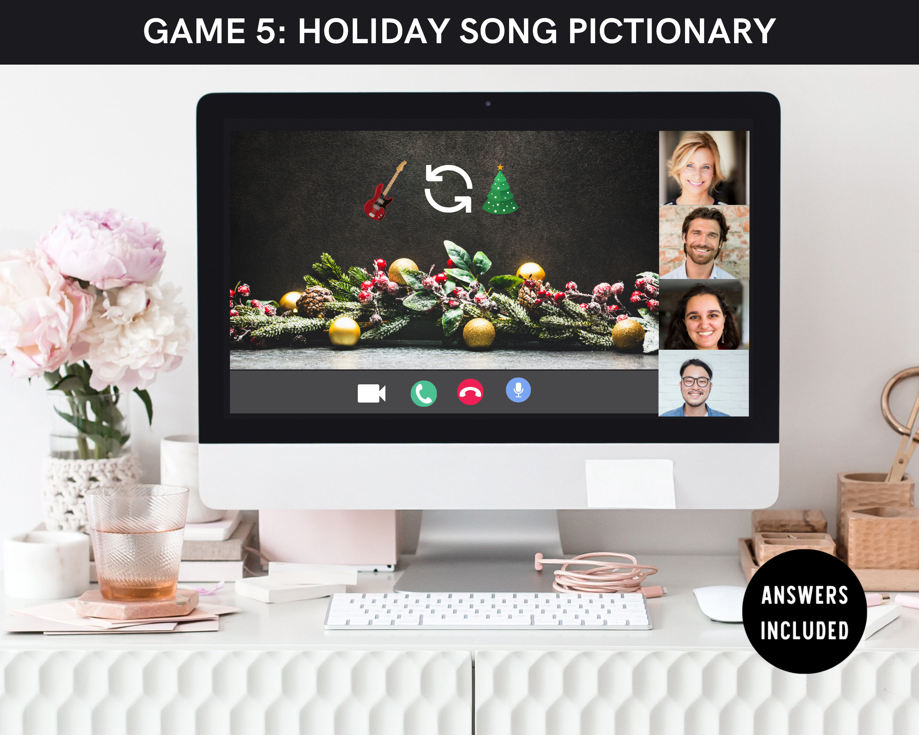 Virtual Holiday Games Bundle for an Online Holiday Party With - Etsy