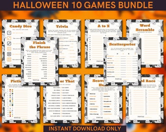 10 Printable Halloween Games for Kids Spooky Activity Bundle Instant ...