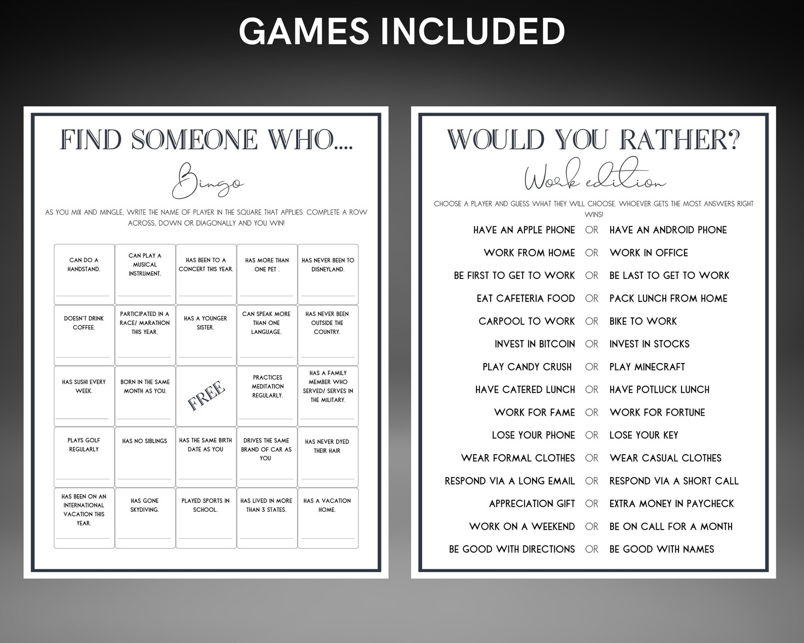 Fun Work or Office Party Games Bundle Team Building/ Bonding - Etsy