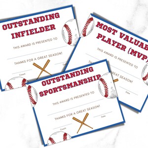 Baseball Birthday/ End of Season Awards Printable for Kids Team Party ...