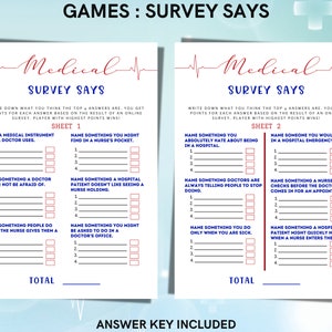 Medical Games Bundle for Nurse/ Doctor Party Activity Use for Medical ...