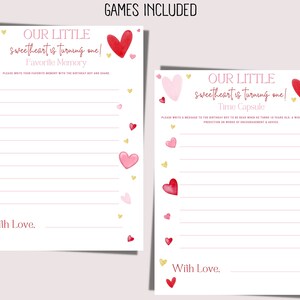 Editable Valentine Sweetheart First Birthday Games Bundle - Use for 1st ...