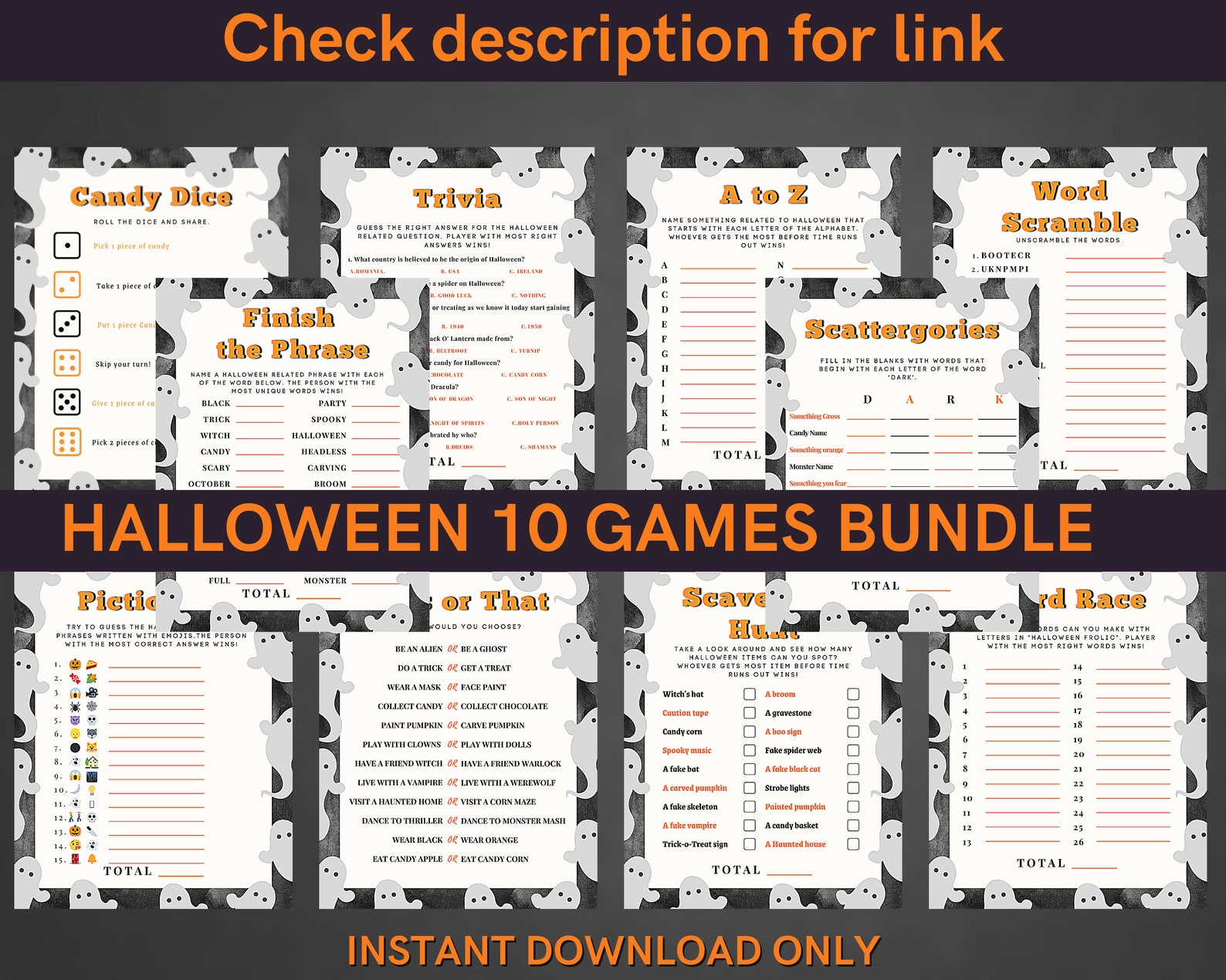 Halloween Trivia Spooky Character Match Game Printable - Fun Halloween ...