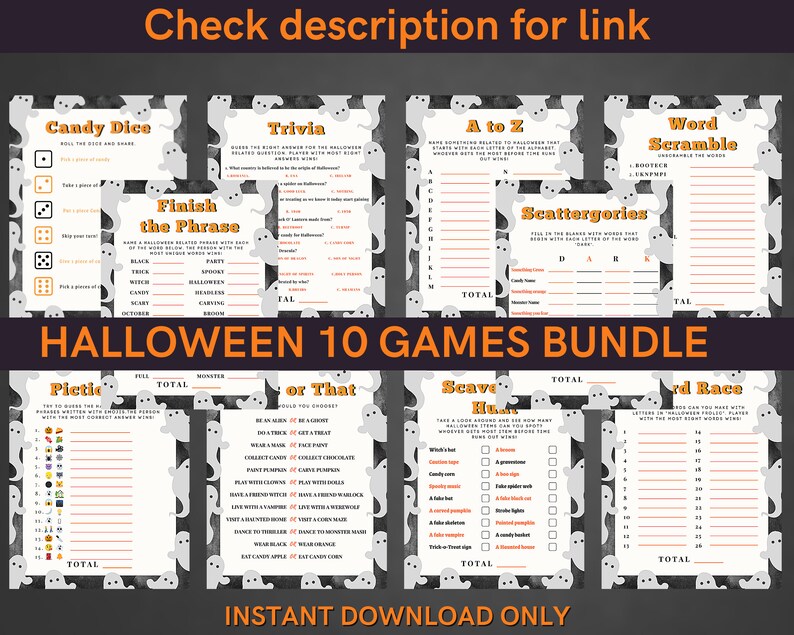 Halloween Trivia Spooky Character Match Game Printable - Fun Halloween ...