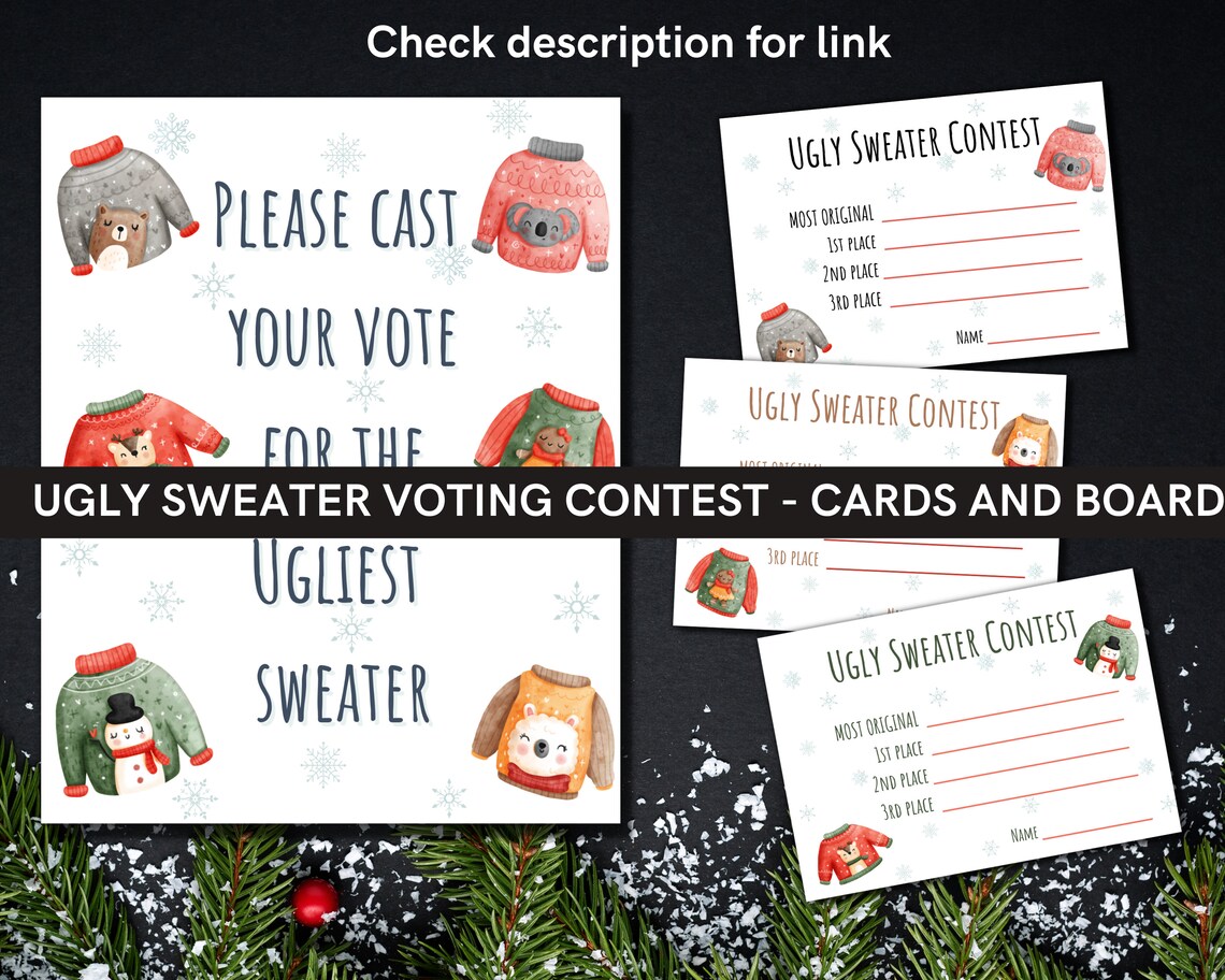 Ugly Sweater Party Awards Printable for Christmas or Holiday | Etsy