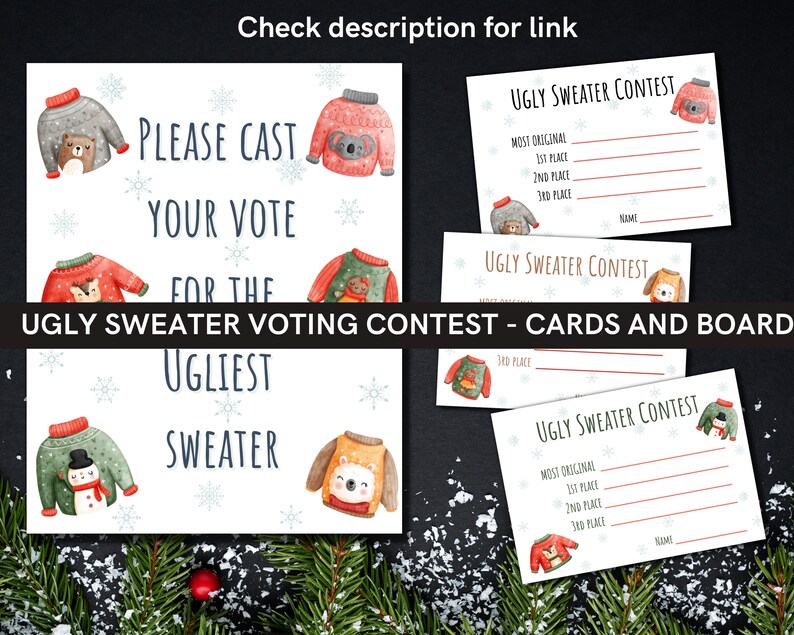 Ugly Sweater Party Awards Printable for Christmas or Holiday | Etsy
