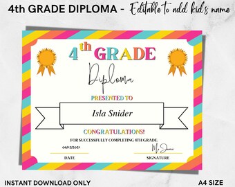 4th Grade Graduation - Etsy
