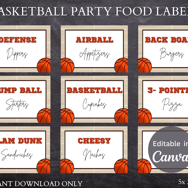 Basketball Labels - Etsy