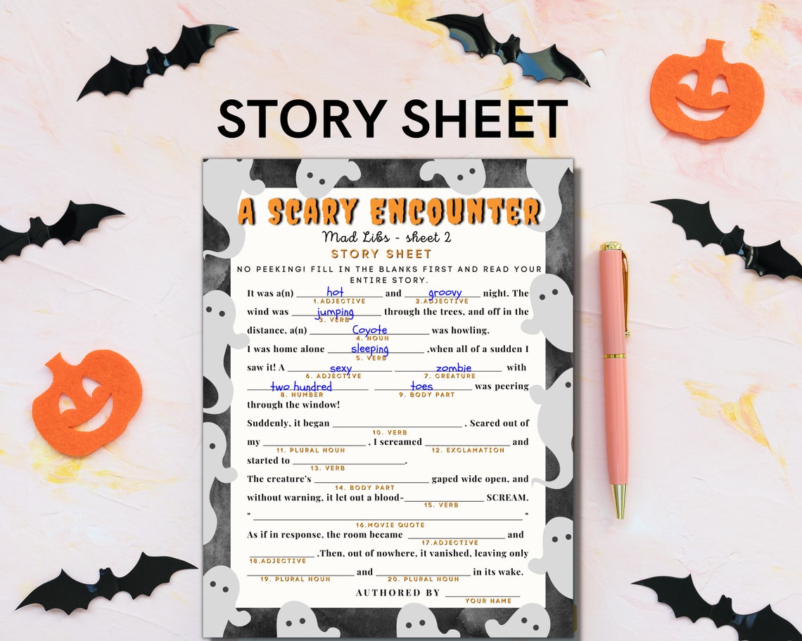 Halloween Mad Libs Game Printable for Fun Activity With Kids - Etsy