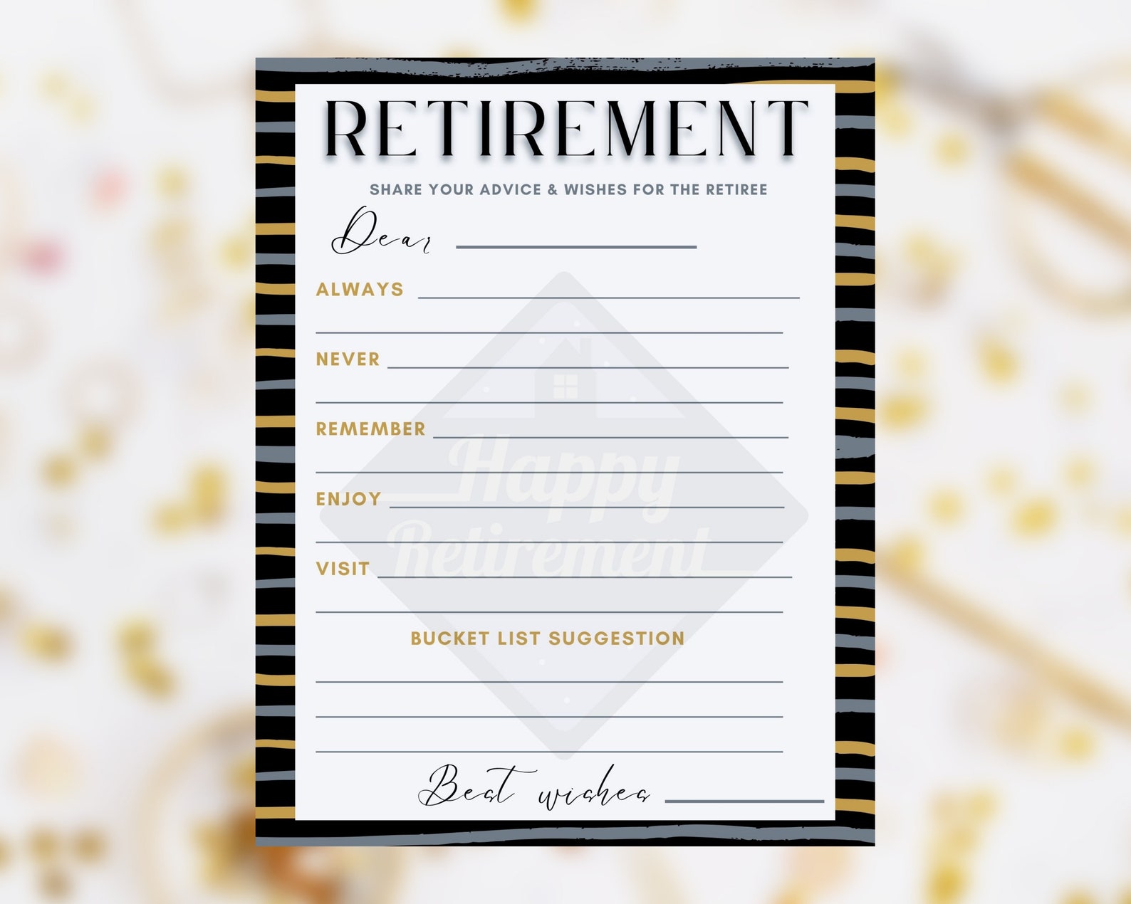 Retirement Wishes and Advice Sheet Use for Teacher Boss | Etsy