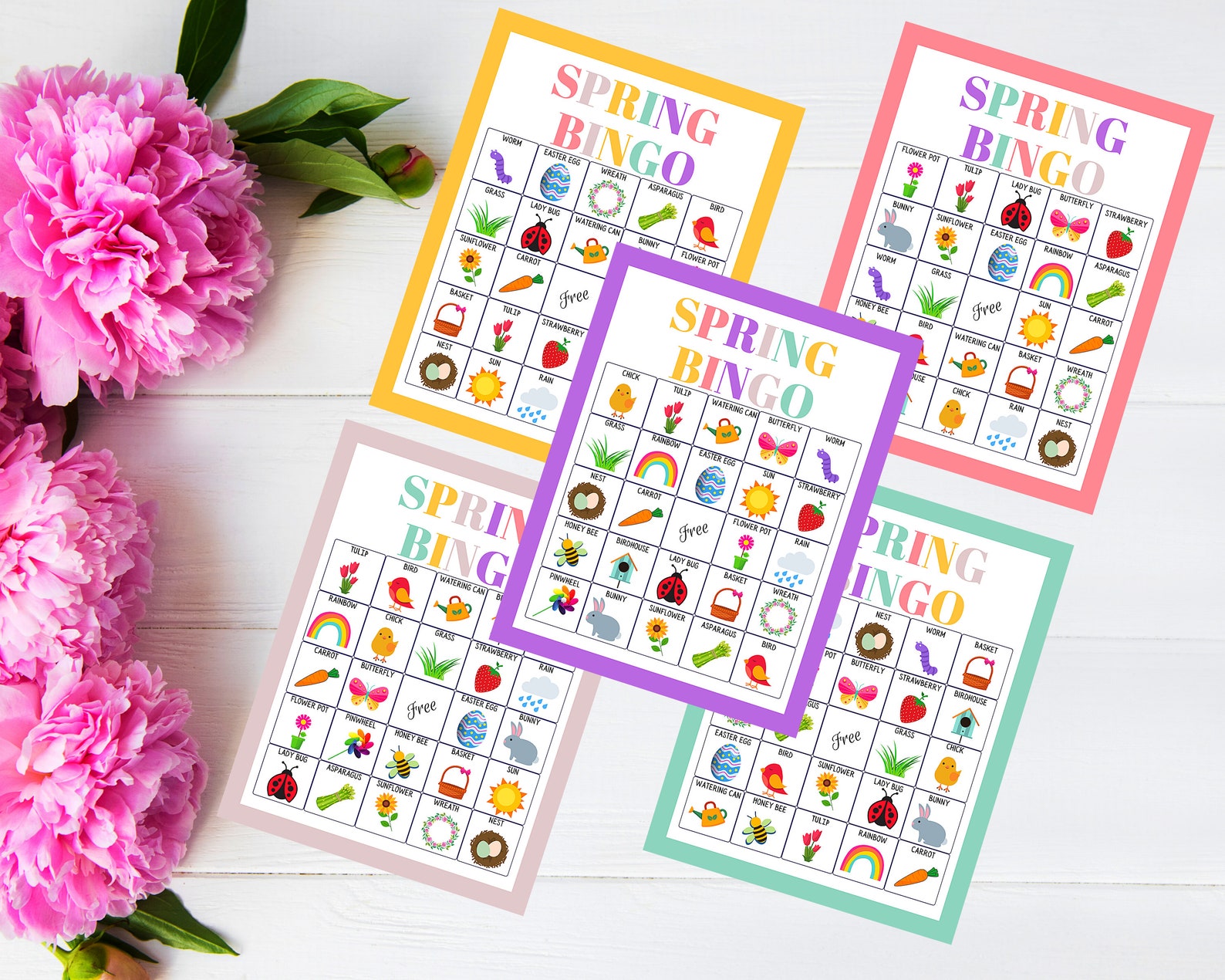 Printable Spring/easter Bingo Cards for a Fun Activity With | Etsy