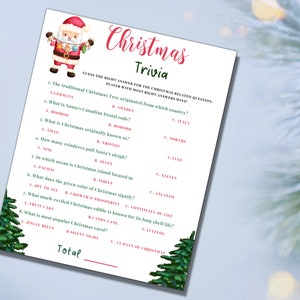 Kids Christmas Trivia Game Printable Use for Holiday Fun at - Etsy