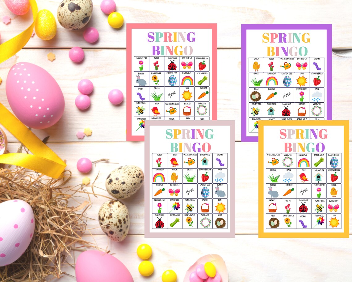 Printable Spring/easter Bingo Cards for a Fun Activity With | Etsy