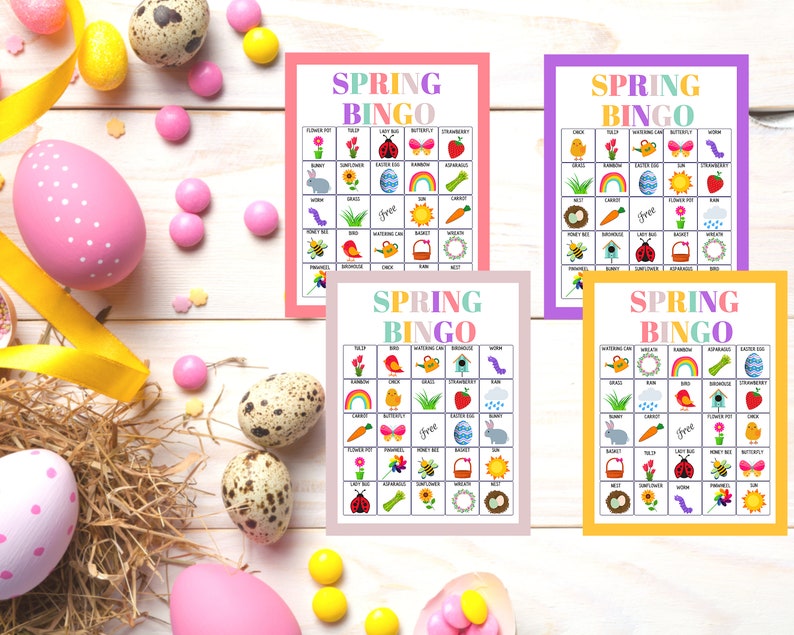 Printable Spring/easter Bingo Cards for a Fun Activity With | Etsy