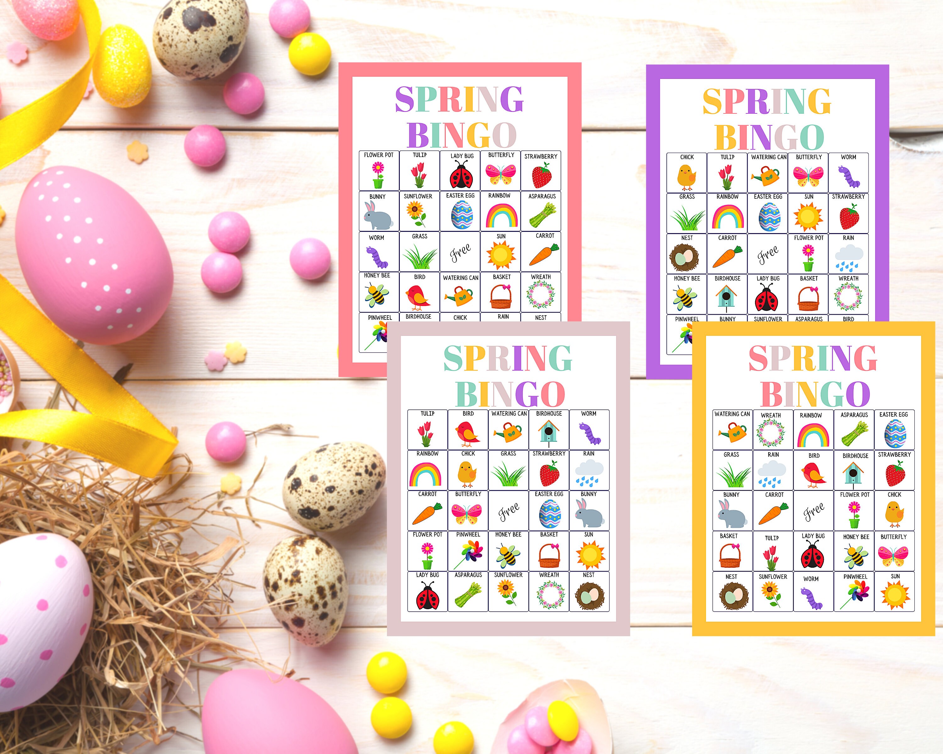 Printable Spring/easter Bingo Cards for a Fun Activity With Kids ...