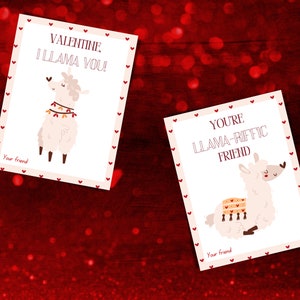 Llama Valentine's Day Cards for Kids- Use for Classroom or Friends Gift ...